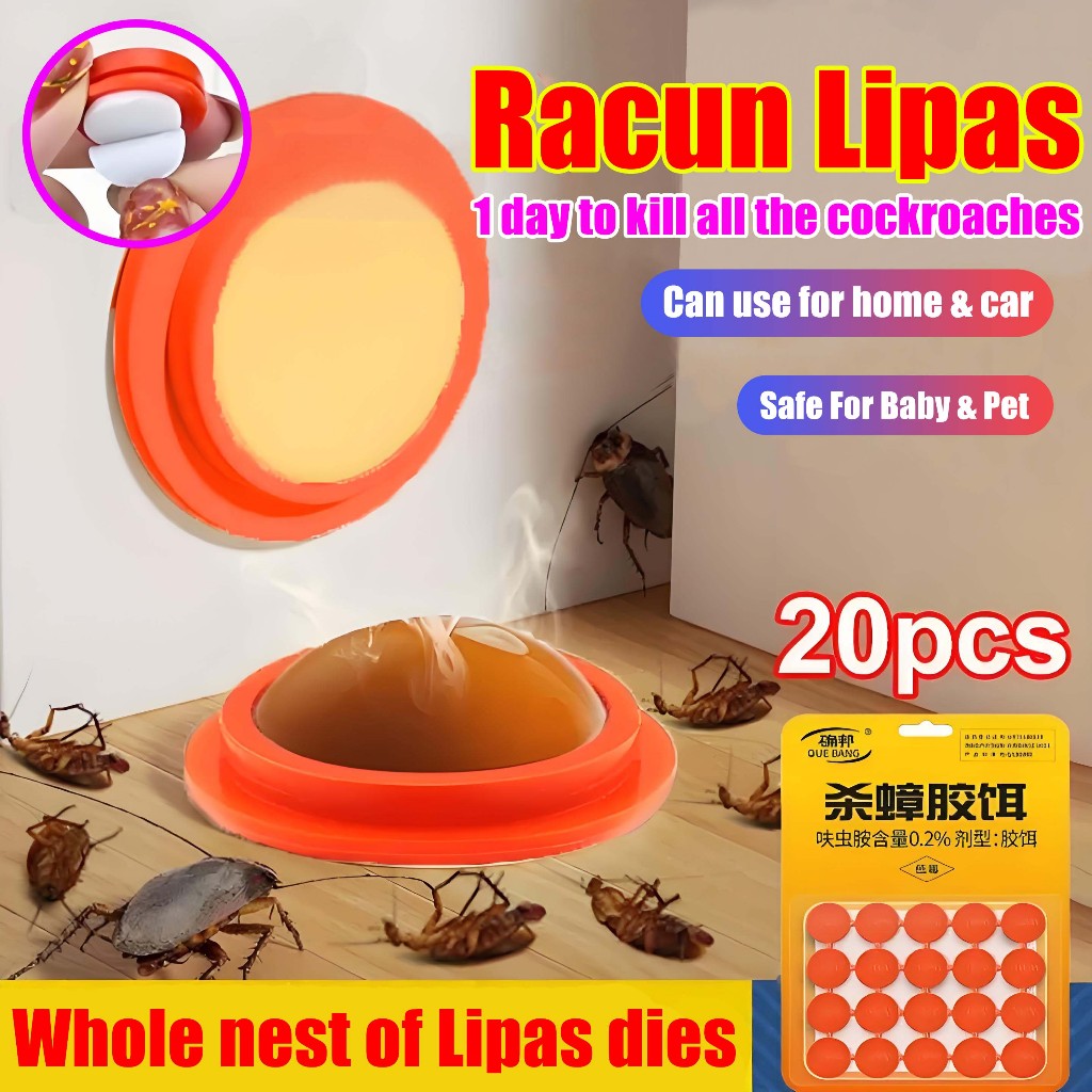 [Whole nest of Lipas dies] Racun Lipas 20 pieces/box Cockroaches Killer ...
