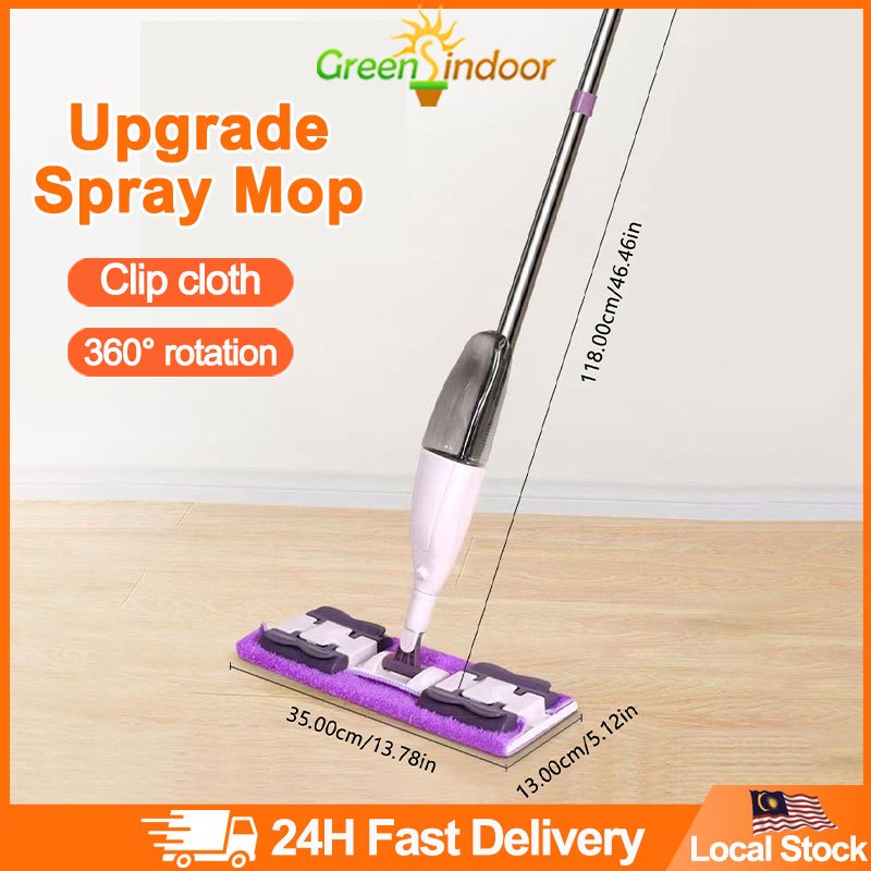 Greensindoor Mop Lantai Viral Spray Mop 360° Spin Floor Mop (Water Tank ...