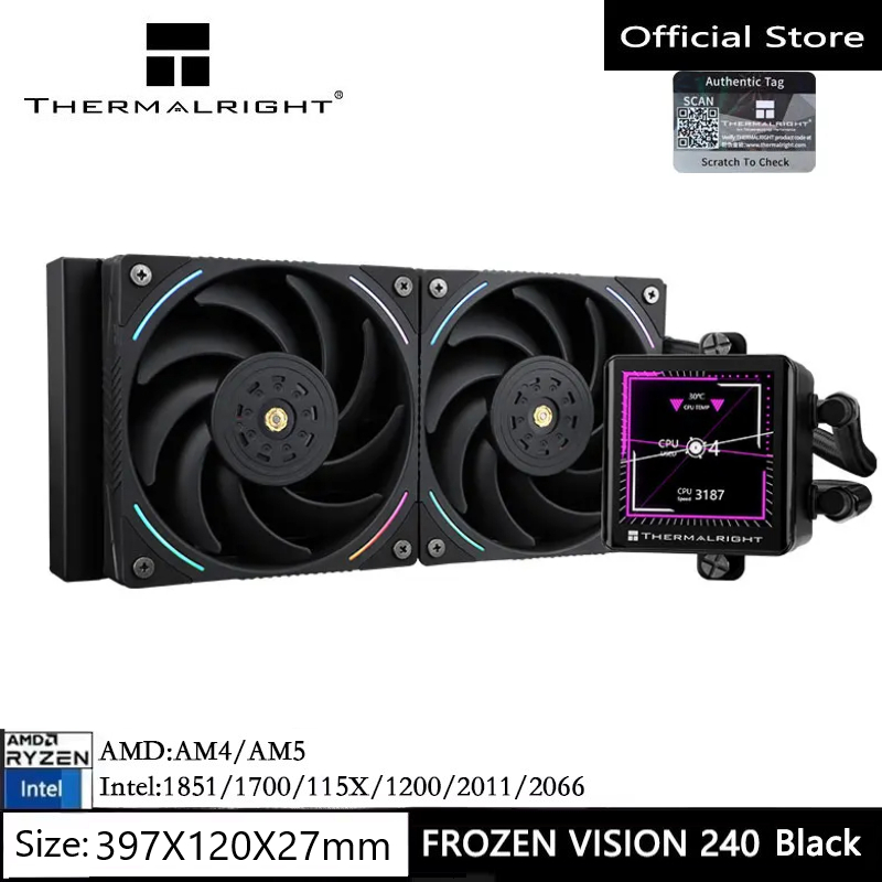 Thermalright Frozen Vision 240 ARGB CPU Liquid Cooler IPS 2.88 LCD ...
