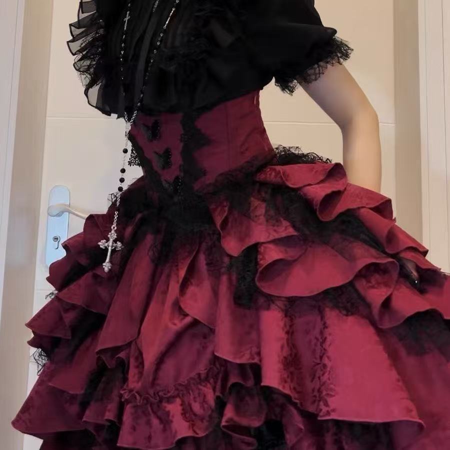 Lolita Nightingale Girl Halloween Christmas Cos Waist Black Gothic ...