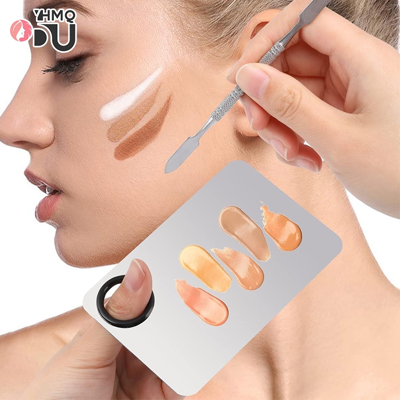 Makeup Palette Stainless Steel Foundation Make-up Mixing Plate Makeup ...