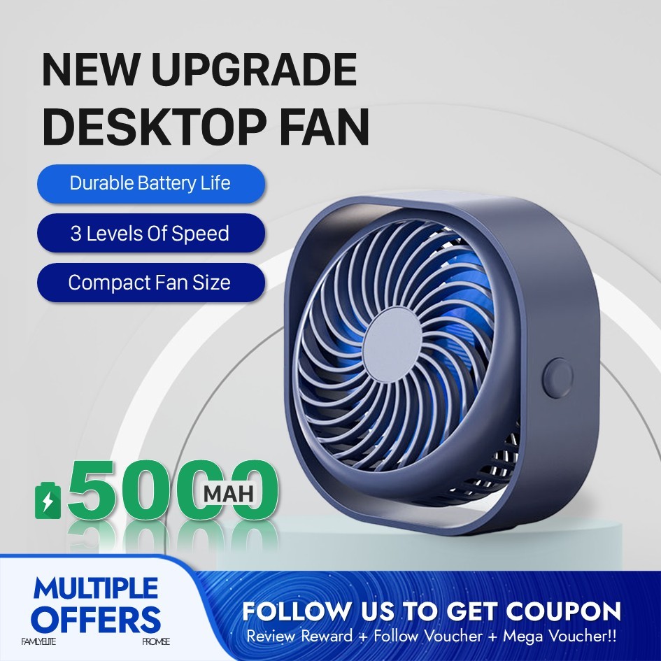 Silent Desktop Fan Mute 360-Degree Rotation Portable Fan Mini Fan ...