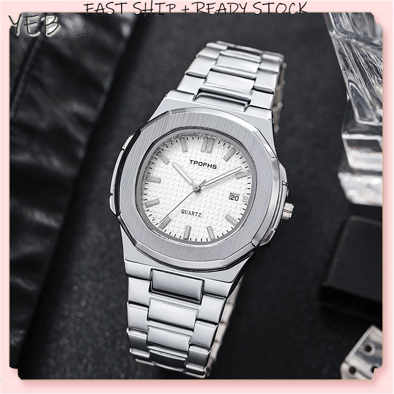 In Stock 】New Fashion Unisex Steel Band Watch High-end Ultra-thin Steel ...