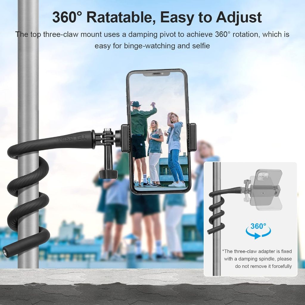 TELESIN° Flexible Mount Clamp for GoPro/Insta360 X5/X4/X3/ONE X2/ACE ...