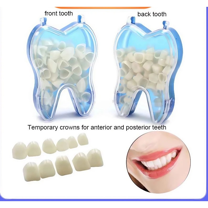 50pcs/Box Dental Crowns Resin Realistic Dental Crowns Porcelain ...