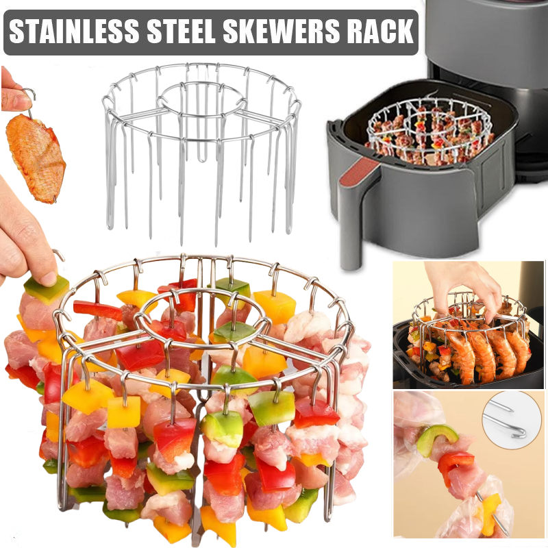 24/48 Skewers Removable Air Fryer Grill Rack 304 Stainless Steel, Oven ...