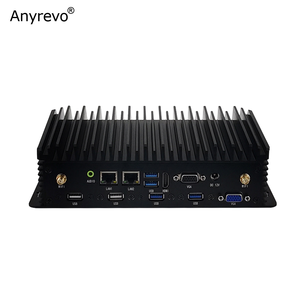 Fanless Mini PC Intel i5-8250U Quad Core Industrial Computer with HDMI VGA Dual LAN 2 DDR4 SSD ...