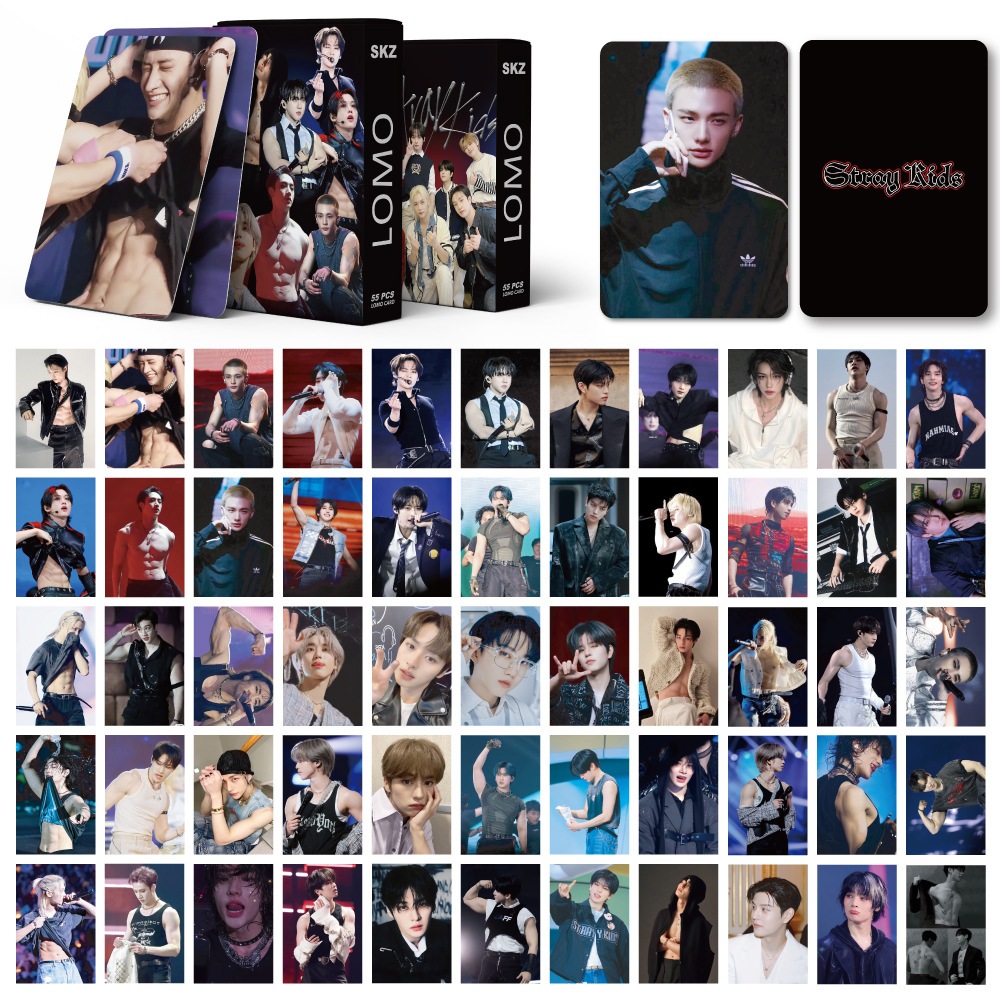 50-124pcs STRAY KIDS GIANT ATE Holographic Laser Lomo cards Lose My ...