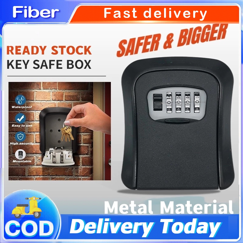 Wall Mount Key Safe Box Numbering Lock Key Storage Lock Box 4 Digits ...