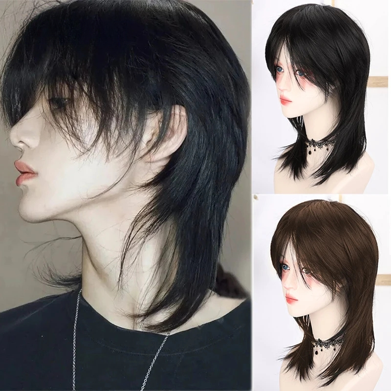 INS wolf tail wig short hair Japanese mullet head men and women can ...