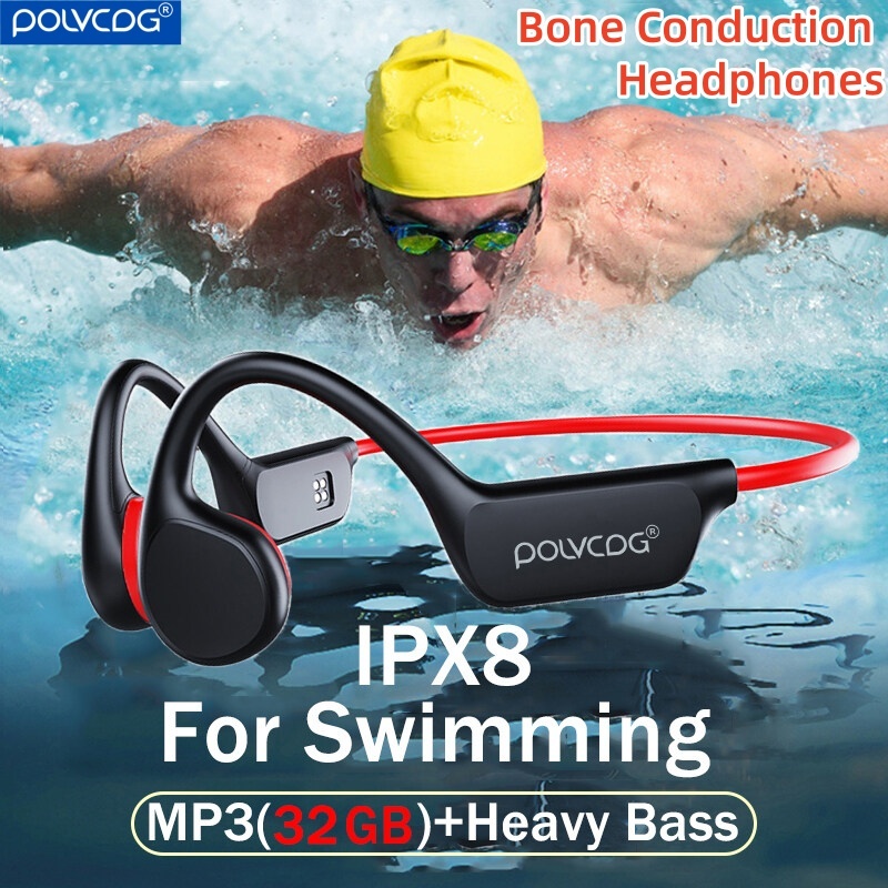 [Swimming Headphones]Polvcdg-X7 32G IPX8 Waterproof Bone Conduction ...