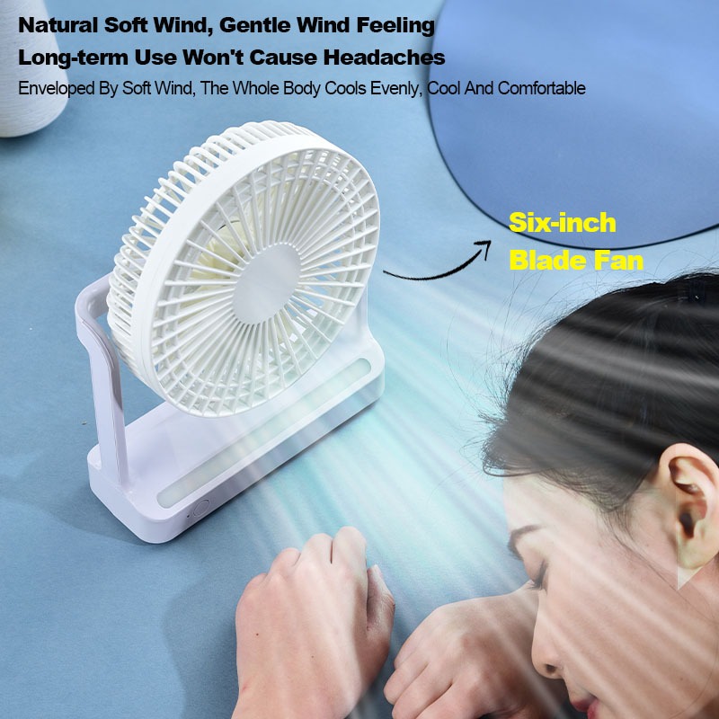 Portable 4in1 6 Soft Blades Adjustable Mini Fan 15W Table Clip Fan Wall ...