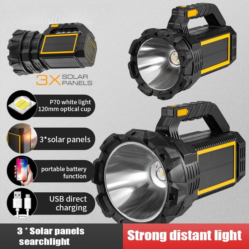 Big torchlight powerful 1000000lm japan solar Flashlight led touch ...