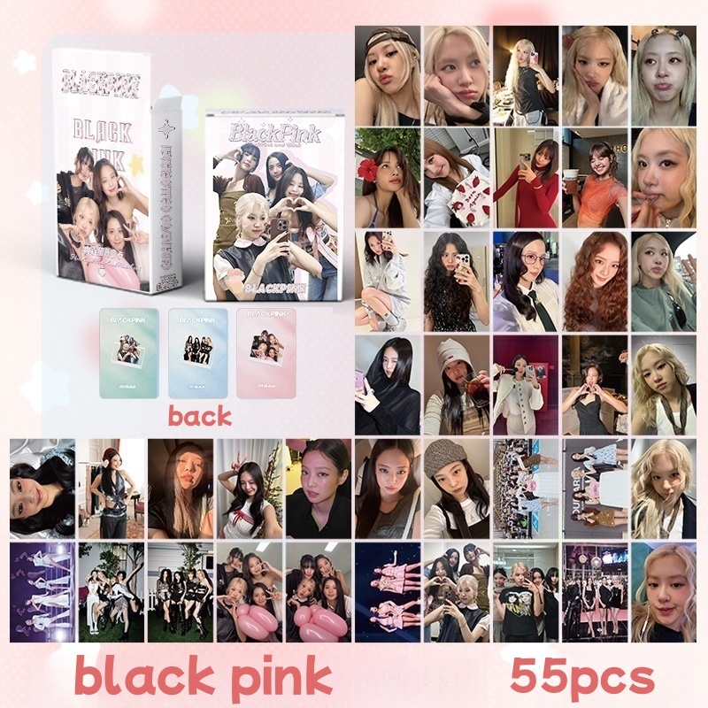 50-55pcs/box BP Laser Holographic Lomo Cards JISOO LISA ROSE JENNIE ...