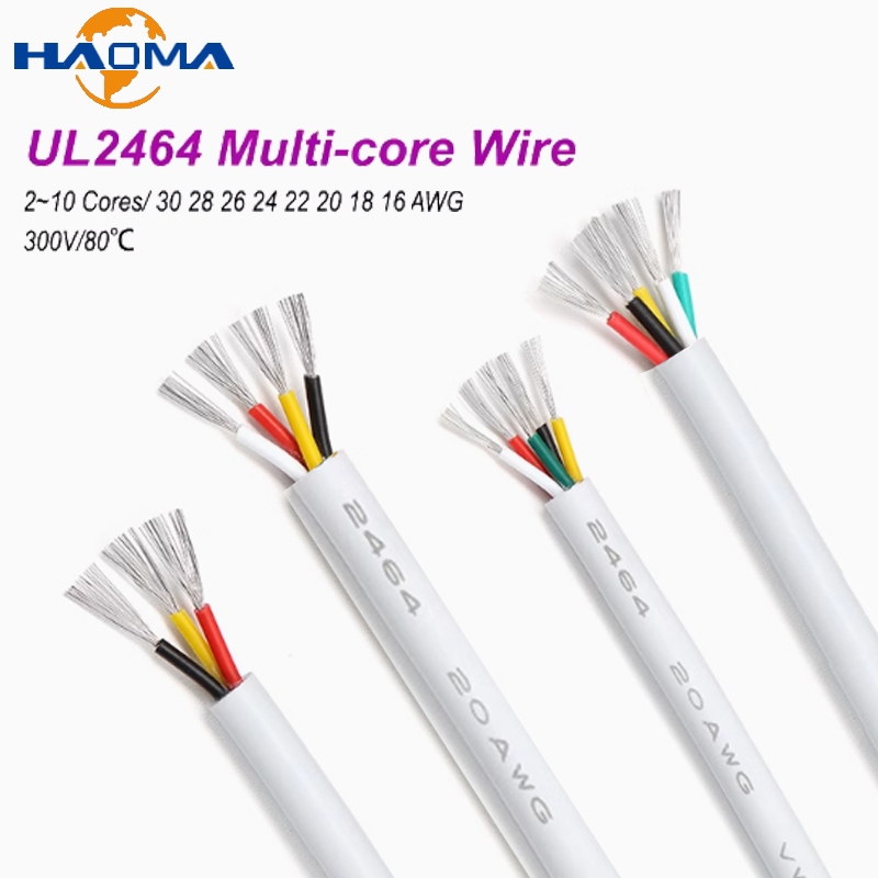 UL2464 Multi-Core Wire White30 28 26 24 22 20 18 16 AWG/2 3 4 5 6 7 8 10Cores Channel Audio ...