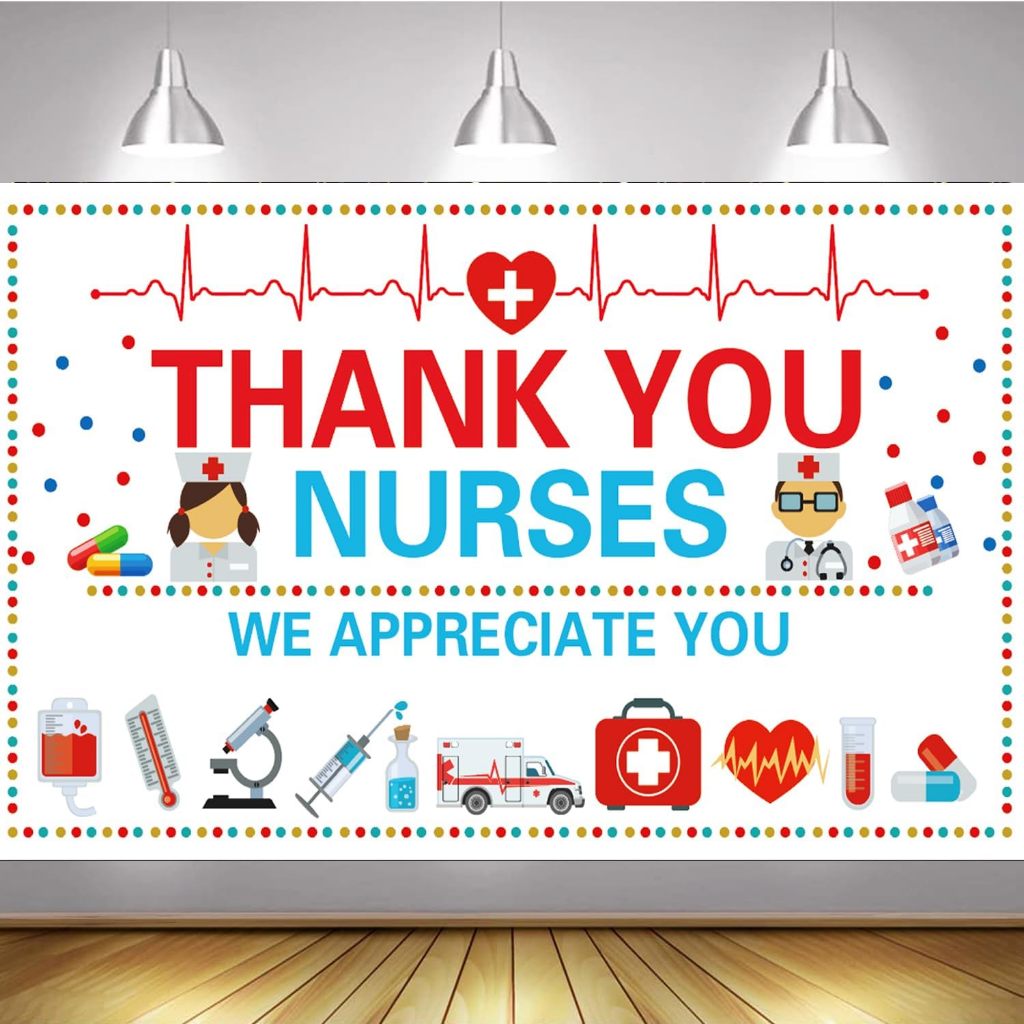 Thank You Nurses Photography Backdrop Happy Nurses Week Banner for ...