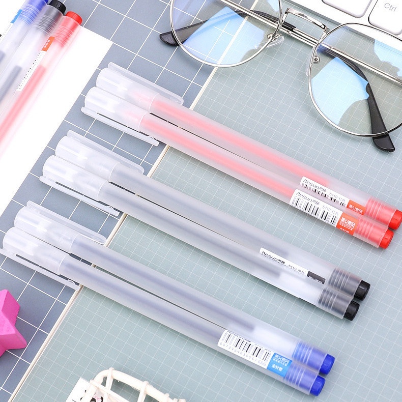 Gel Pen Simple Frosted 0.5MM Black Blue Red Ink Pen Writing Tools ...