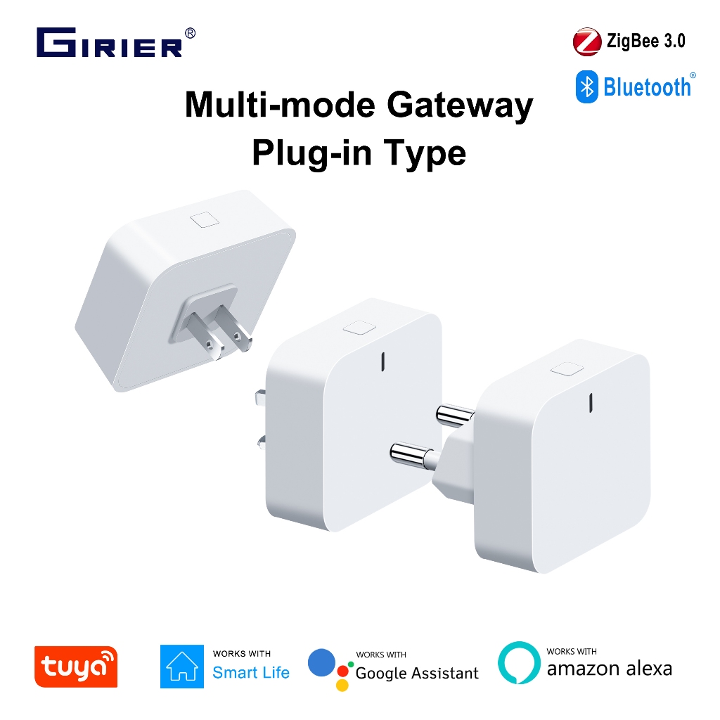 GIRIER Tuya ZigBee Gateway Hub Plug-in Type Multi-mode ZigBee Bluetooth Gateway Bridge for Smart ...