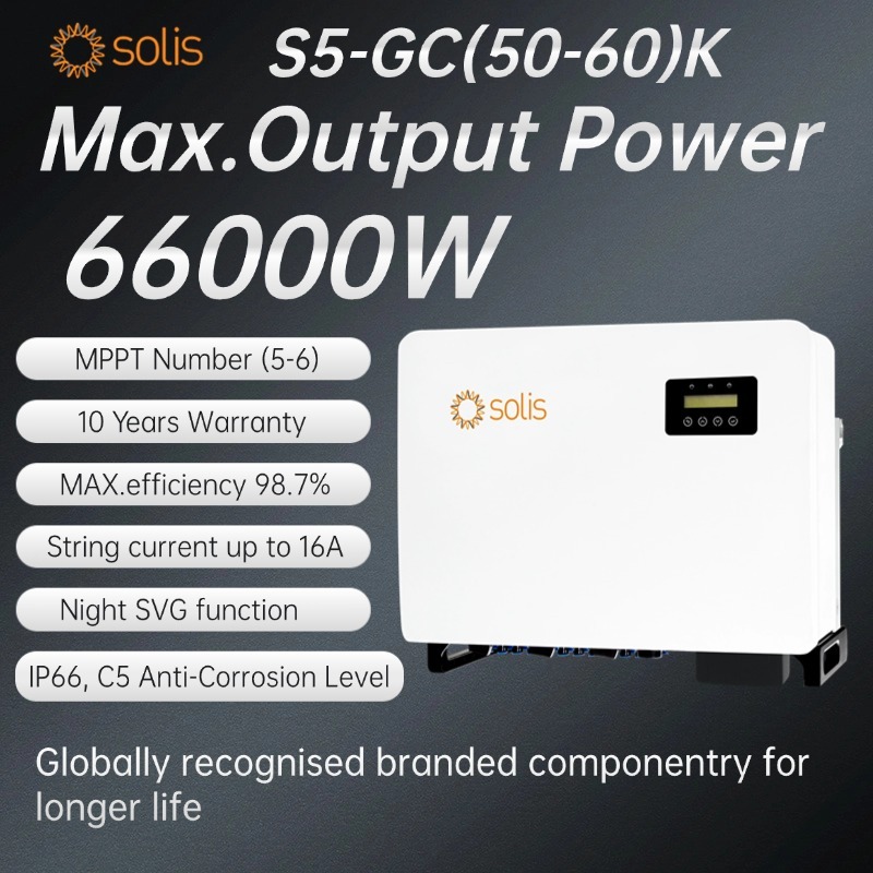 Solis Solar Inverter Three Phase PV Inverter 6600W Three Phase 5/6 MPPT ...