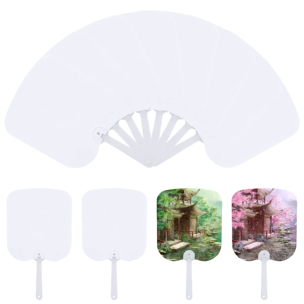 12 Pcs Sublimation Handheld Fan Blanks Double-Sided Sublimation Plastic ...