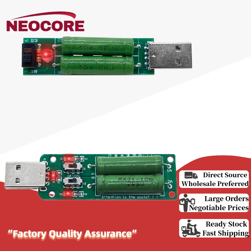 USB Resistor DC electronic load 2 switch adjustable current 5V 1A/2A/3A ...
