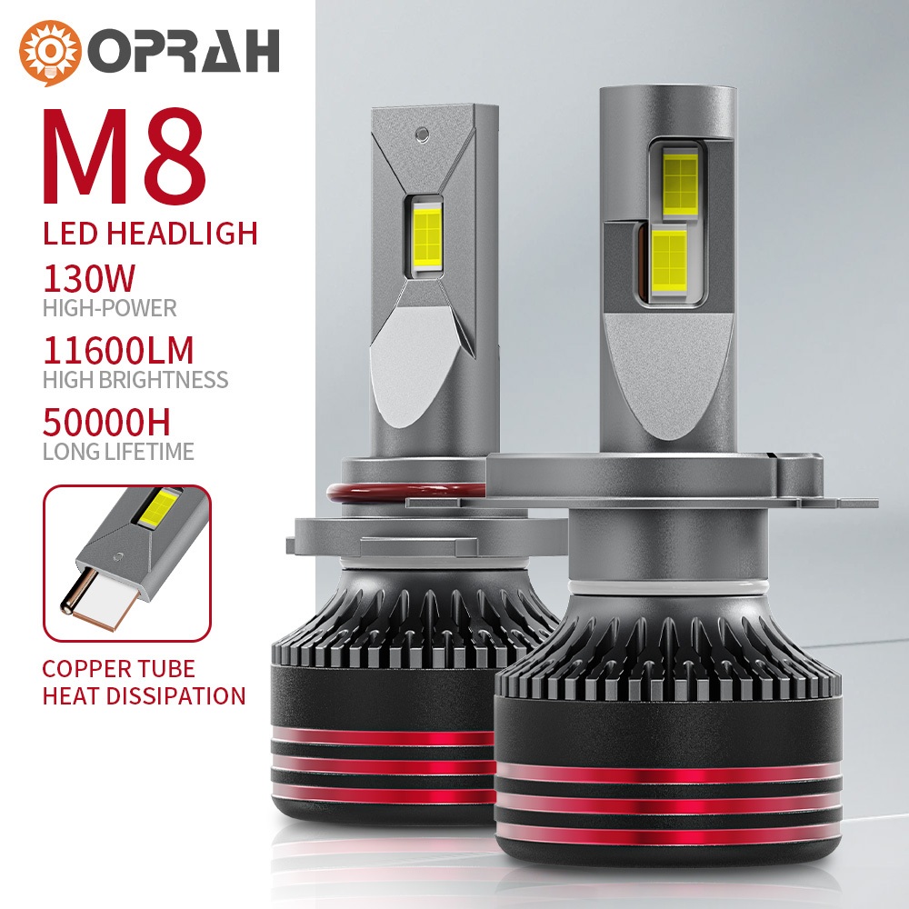 ((2PCS) M8 pro 130W High Power Super Bright H4 LED Headlight 3570 Headlight H1 H7 H8/H11/H16 HB3 ...
