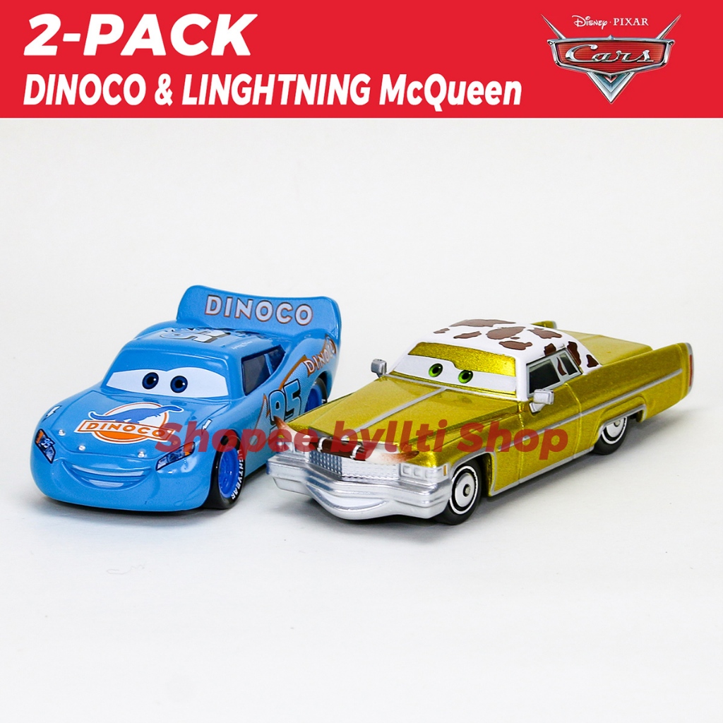 2-Pack Mattel Disney Pixar Cars The Dinoco Lightning McQueen 1:55 ...