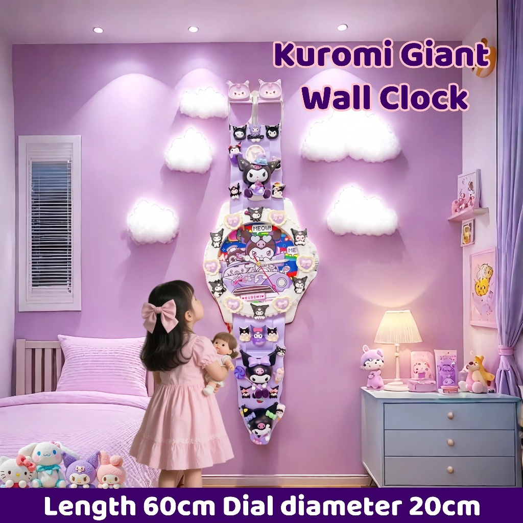 【Kuromi Gothic Craft Wall Clock [Jam Dinding Seni Bandar Kuromi]｜54cm ...