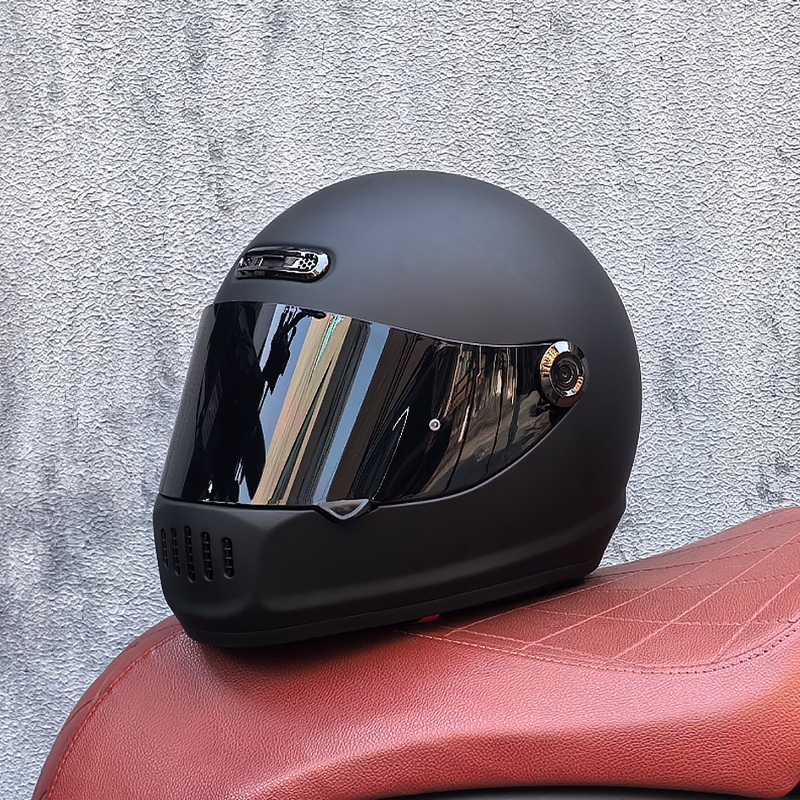 ORZ-811 Motorcycle Full Face Helmet Retro Street Bike Pedal Full Face Helmet | Shopee Malaysia