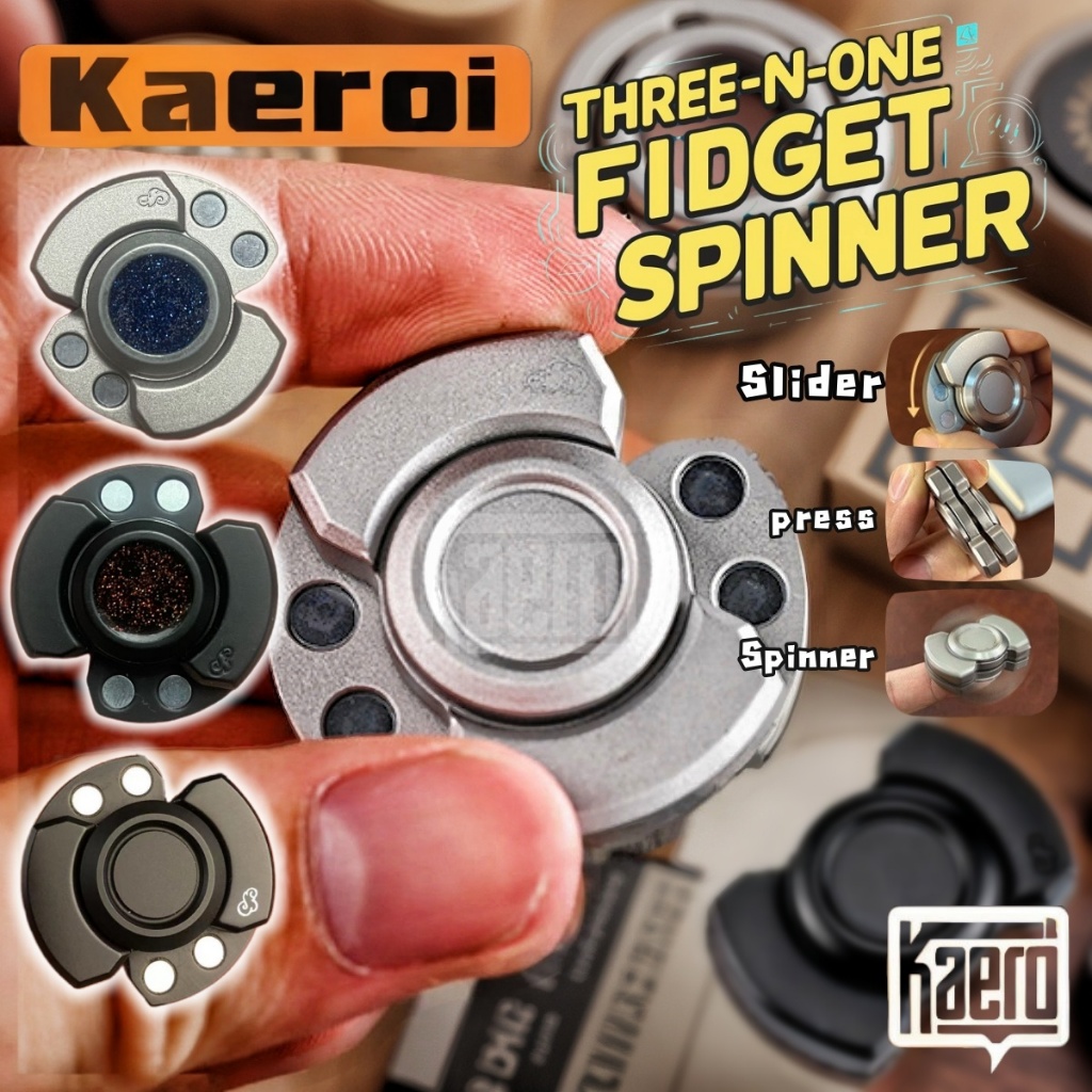【Kaeroi】 Stress Relief Fidget Toys - Silent Spinner + Magnetic Slider ...