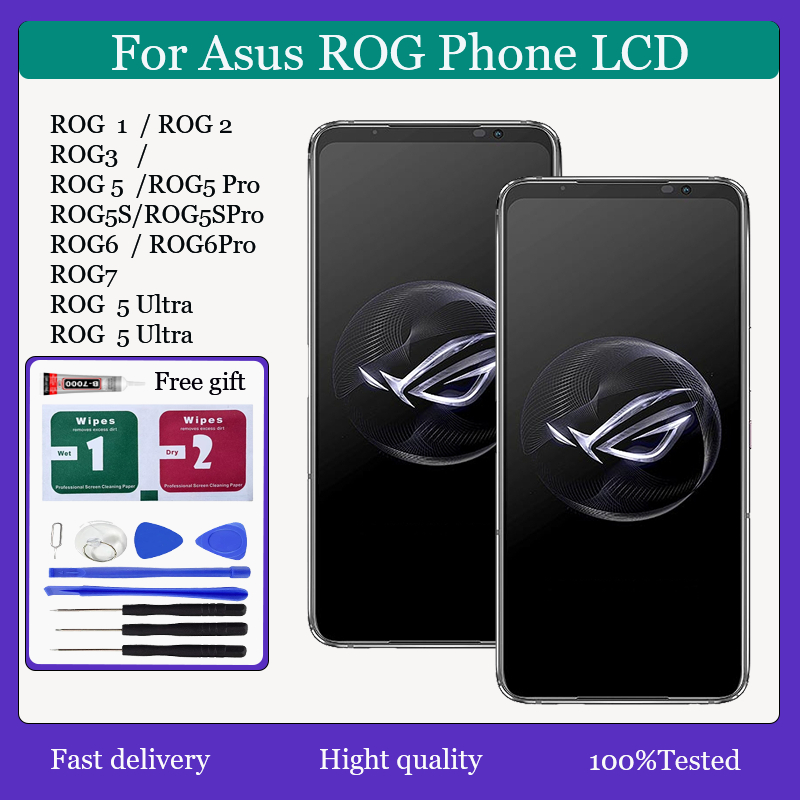 Original AMOLED LCD For Asus ROG Phone 1 2 3 5 5S 5S Pro 5 Pro 6 6 Pro ...