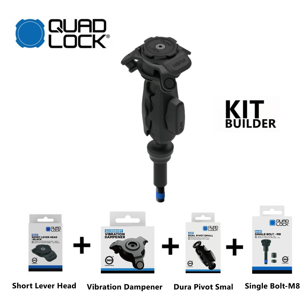 Quad Lock 360 kit Mount for motorcycle phone holder Short Lever Head ...