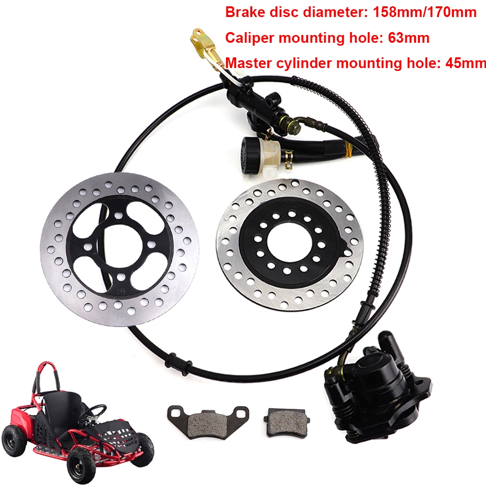 Hydraulic Rear Disc Brake Caliper Assembly Pads Disk Rotor For 150cc ...