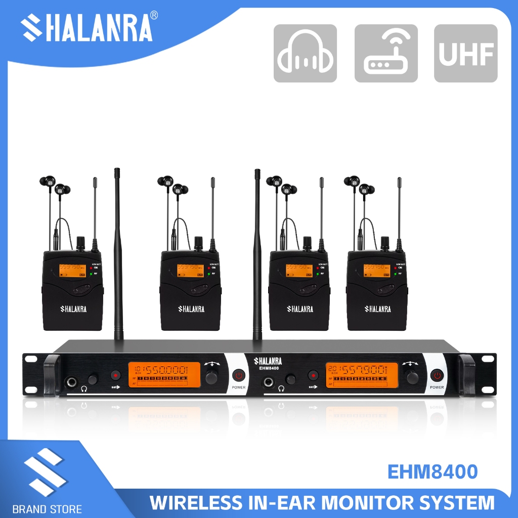 SHALANRA EHM8400 1 host with 4 waistpack receivers dual channel ...
