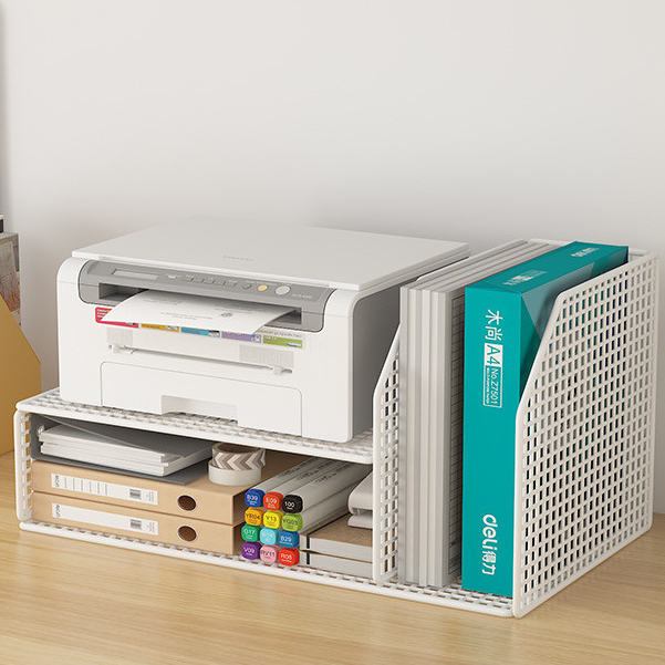 Desktop Storage Rack Office File Organizer Rack Printer Bracket Desk ...