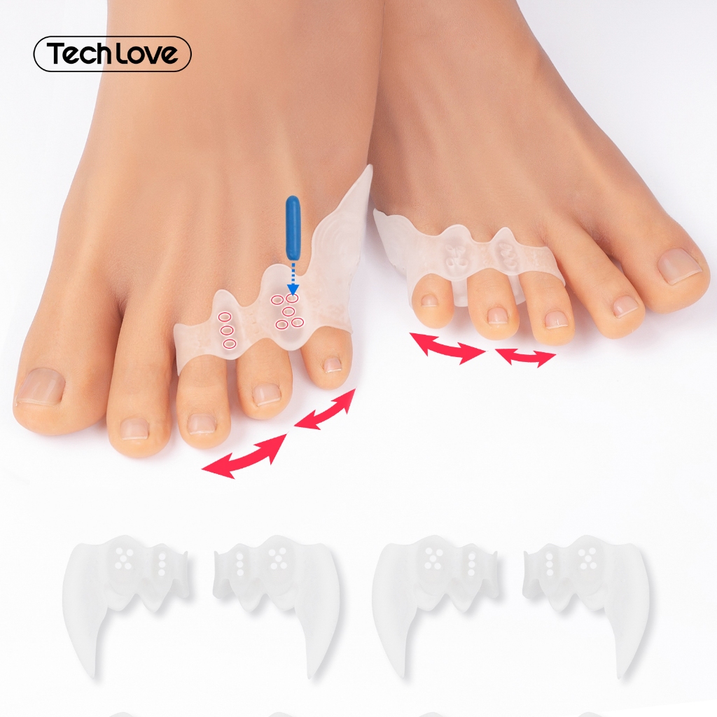 Tech Love 3 Toes Separators, Pinky Toe Protector Big Toe Bunion Corrector for Foot Pain Relief ...