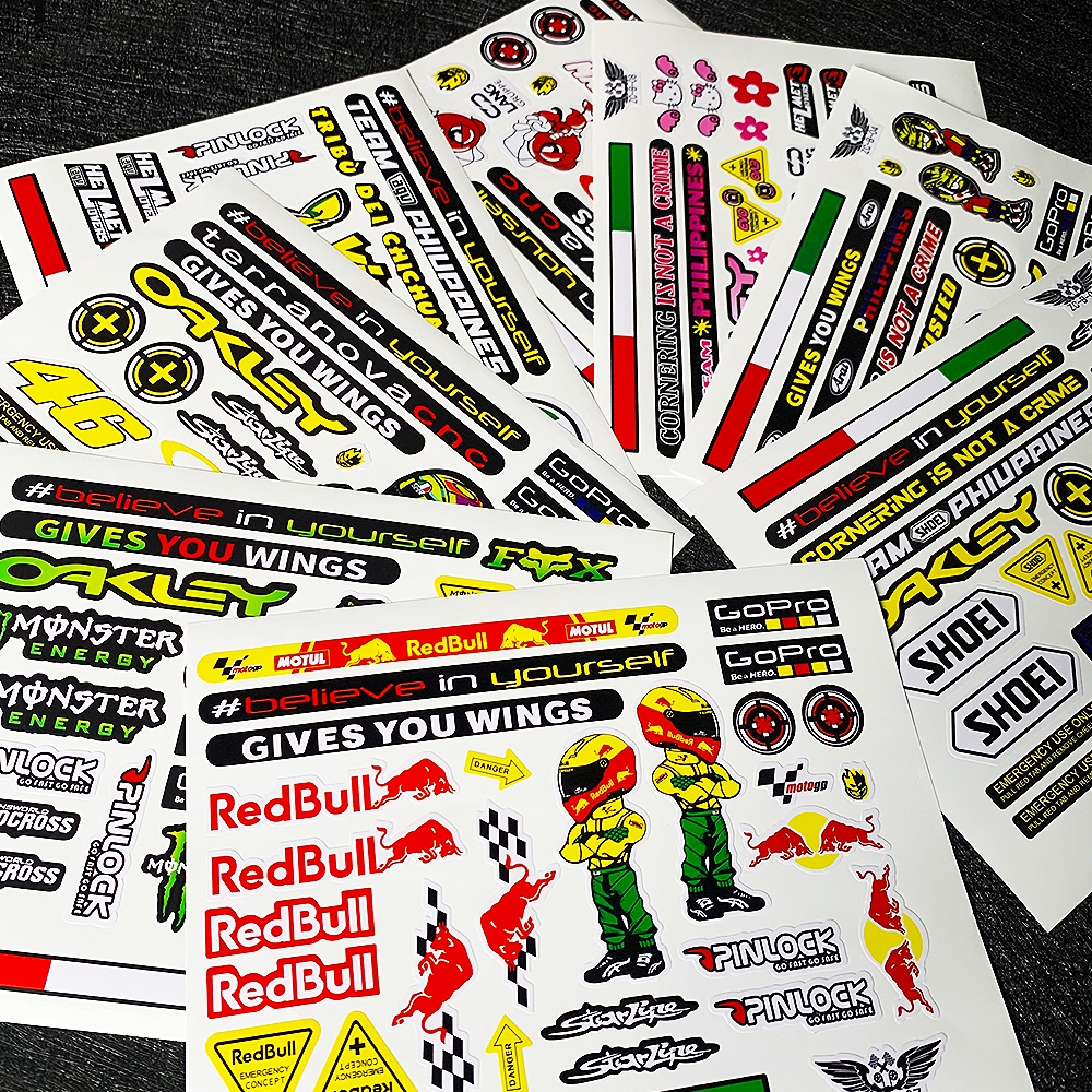 Motorcycle Refletived Sticker EVO 46 EVO 93 Red Bull Sticker Waterproof ...