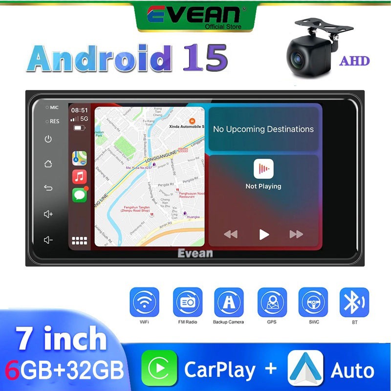 [6G+32G]Android Head Unit Car Stereo Player With Wireless Apple Carplay ...