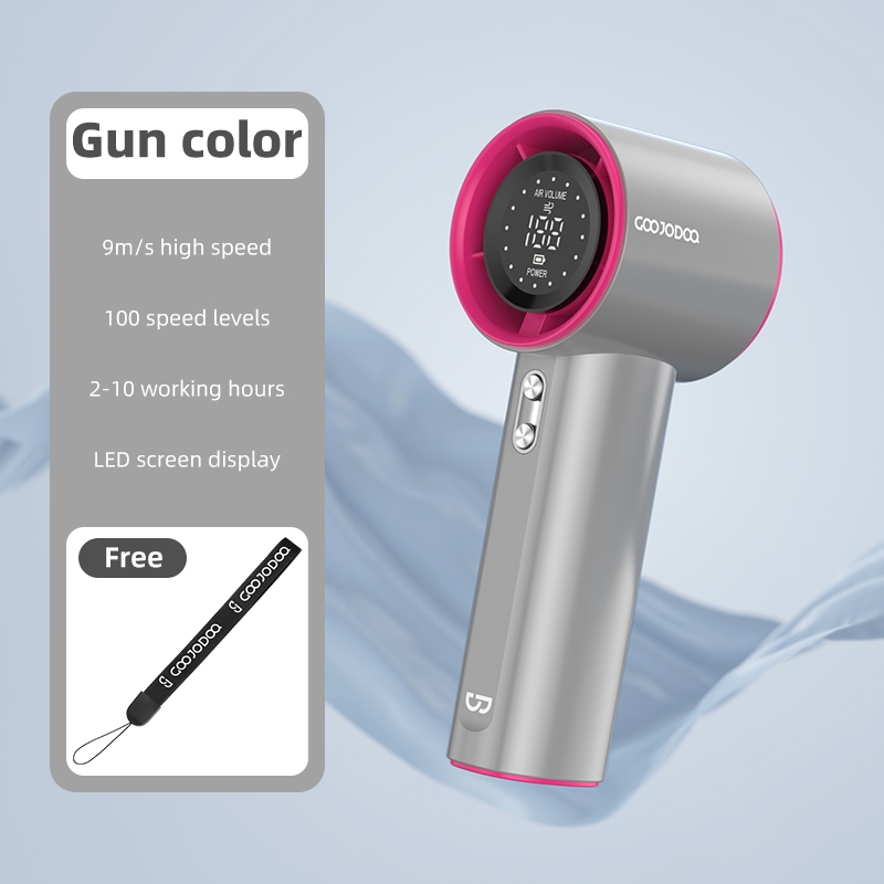 Goojodoq Portable Fan Rechargeable Handheld Jet Fan Strong Wind 100 ...