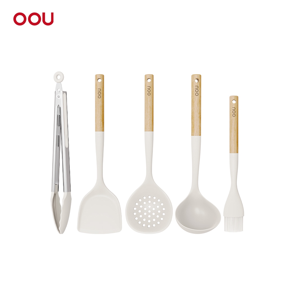 OOU Silicone Cooking Spoon Set Heat Resistant Kitchen Utensils | Shopee ...