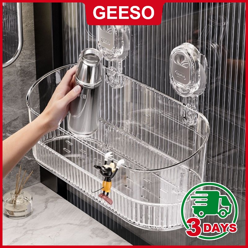 GEESO Bathroom Suction Cup Type Suction Cup Rack Perforated Wall ...