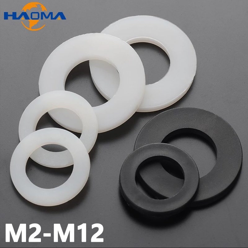 M2 M2.5 M3 M4 M5 M6 M8 M10 M12 Plastic Nylon Flat Washer Plane Spacer ...