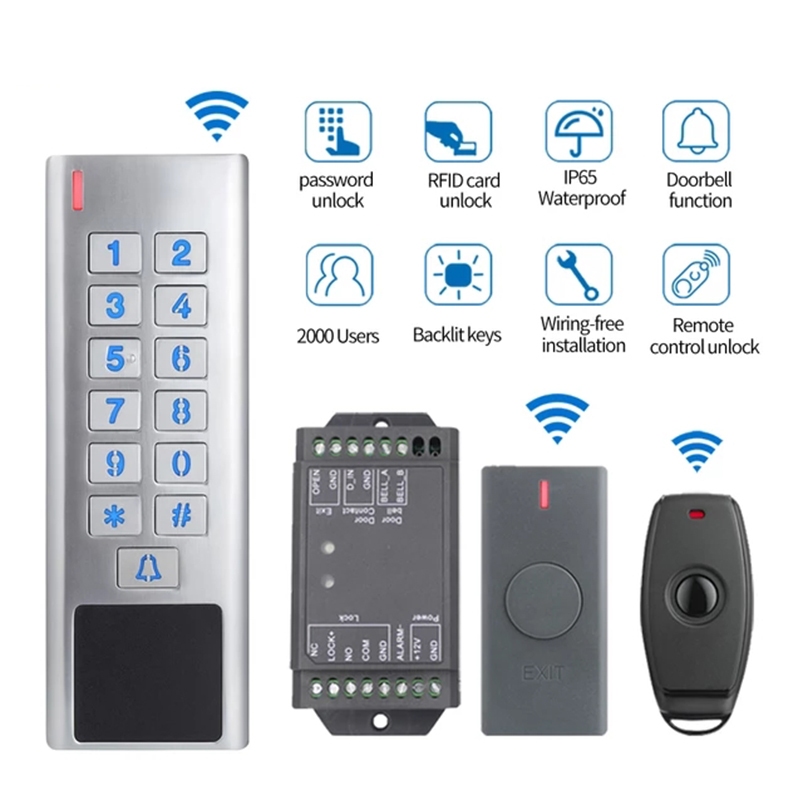 IP66 Waterproof 433Mhz DC 12V Wireless Access Control System Electronic ...