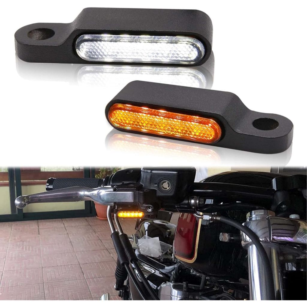 Handlebar LED Turn Signals Mini Motorcycle Blinkers Front Running Light ...