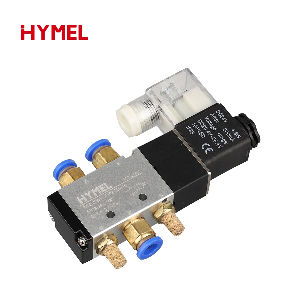 Pneumatic Electric Solenoid Valve 4V210-08 5 Way 2 Position Control Air Gas Magnetic Valve 12V ...