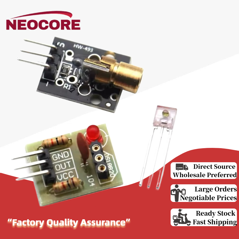 KY-008 650nm Laser Transmitter Module with Laser Sensor Module Non-Modulator Tube Laser Receiver ...