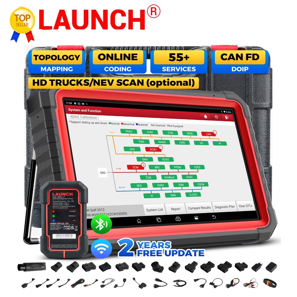 LAUNCH X431 PRO3S+ V5.0 Full Systems Car ECU Coding Active OBD2 Scanner ...