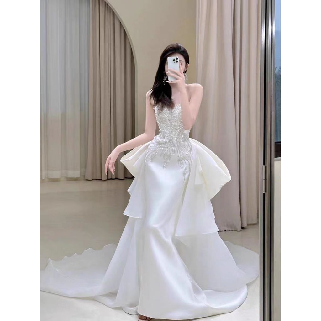 Evening Dress Small Dinner Satin Light Wedding 2025 New Style ...