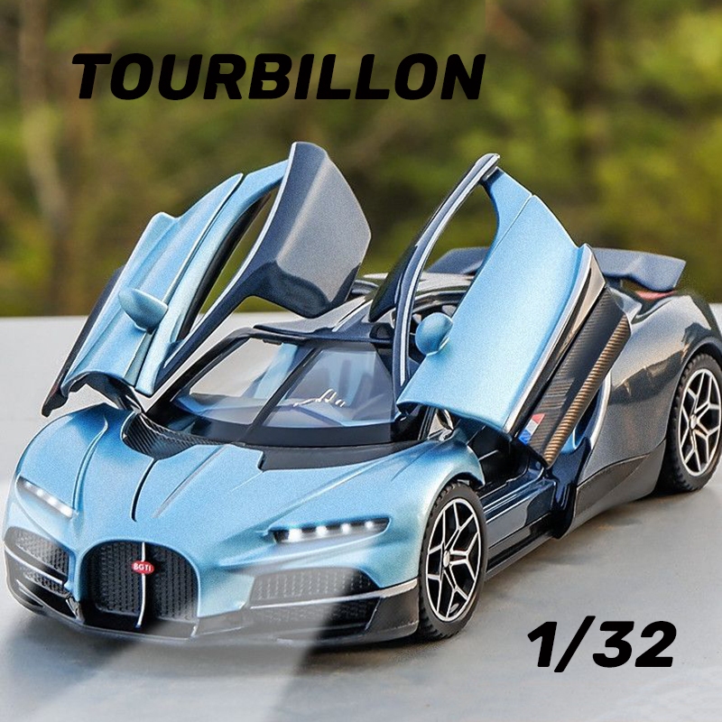 【RUM】1:32 Scale Bugatti Tourbillon Alloy Car Model Light & Sound Effect ...
