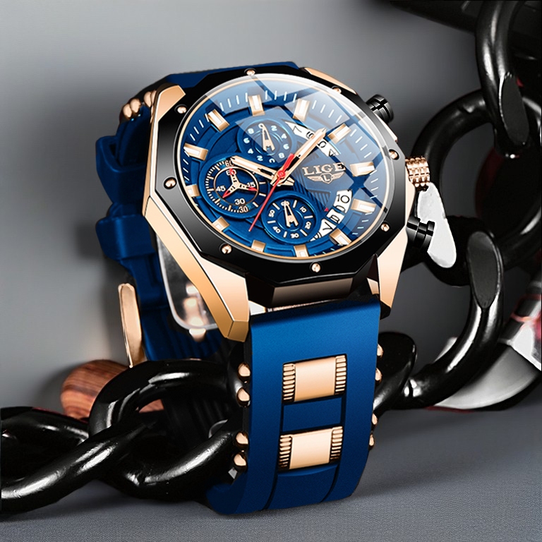 Jam Tangan Lelaki LIGE Watch Men Original Multi Function Waterproof ...